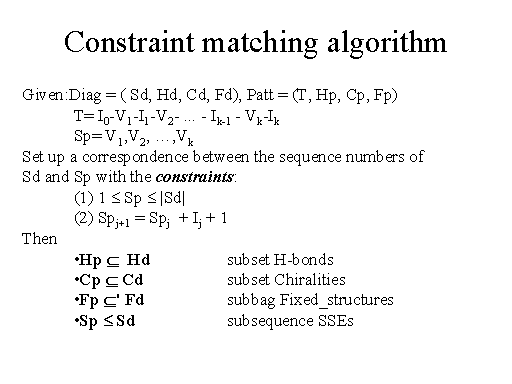 Constraint matching algorithm