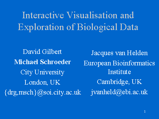 Interactive Visualisation And Exploration Of Biological Data